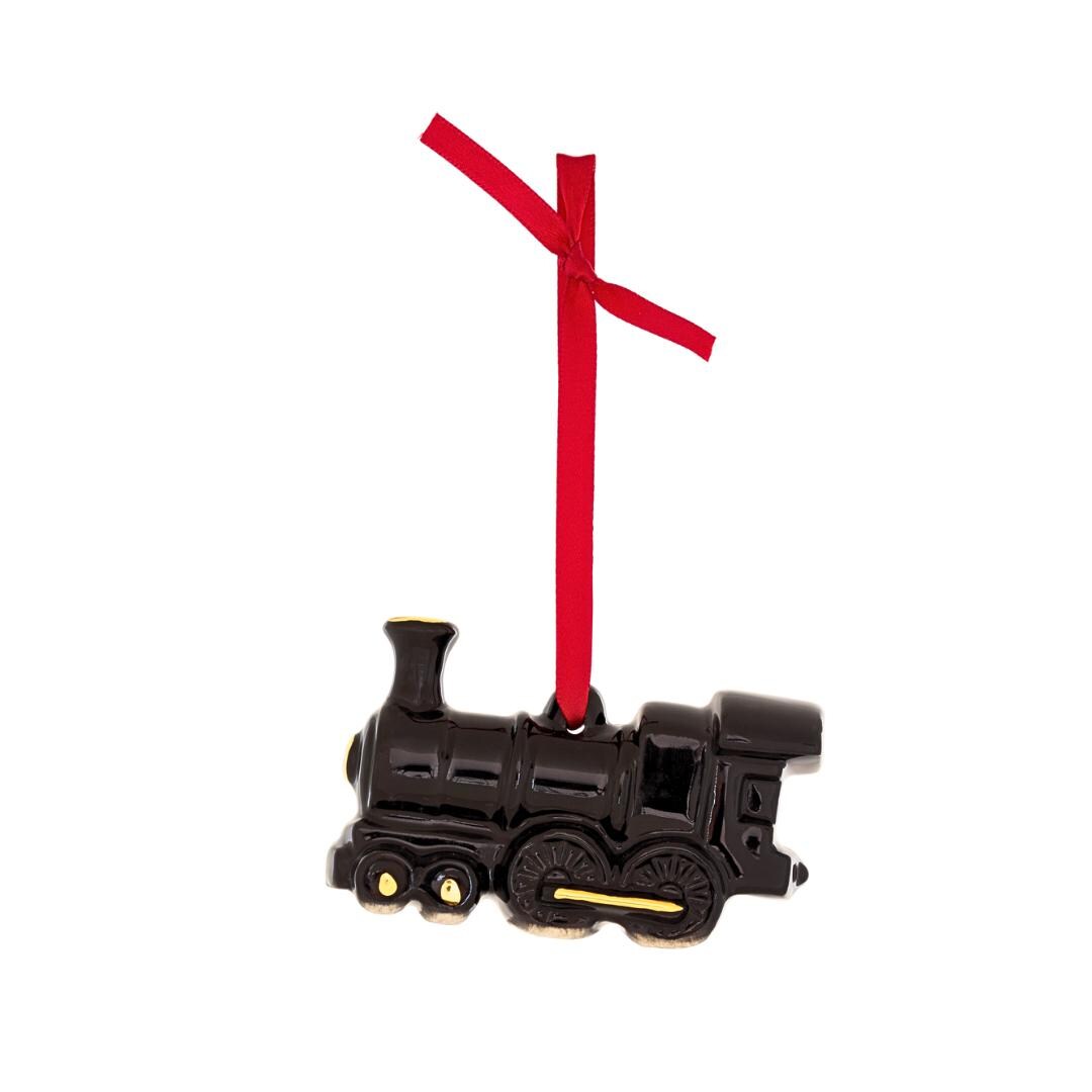 Hand-painted Ceramic Steam Train Ornament - Christmas Decoration With ...