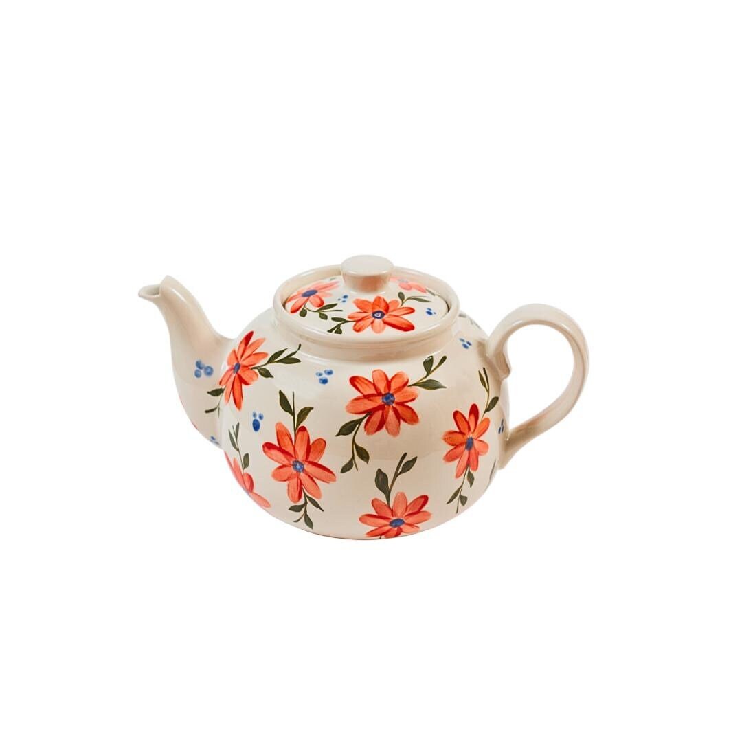 Hand-painted Medium Betty Teapot With Floral Design - Ceramic Pottery ...