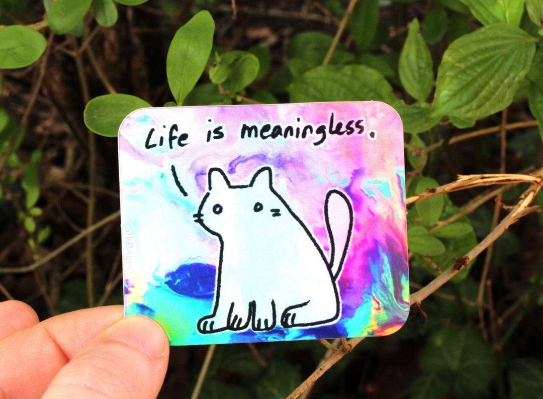 Holographic Sticker Nihilistic Cat Laptop/ Bullet Journal/ Decorative ...