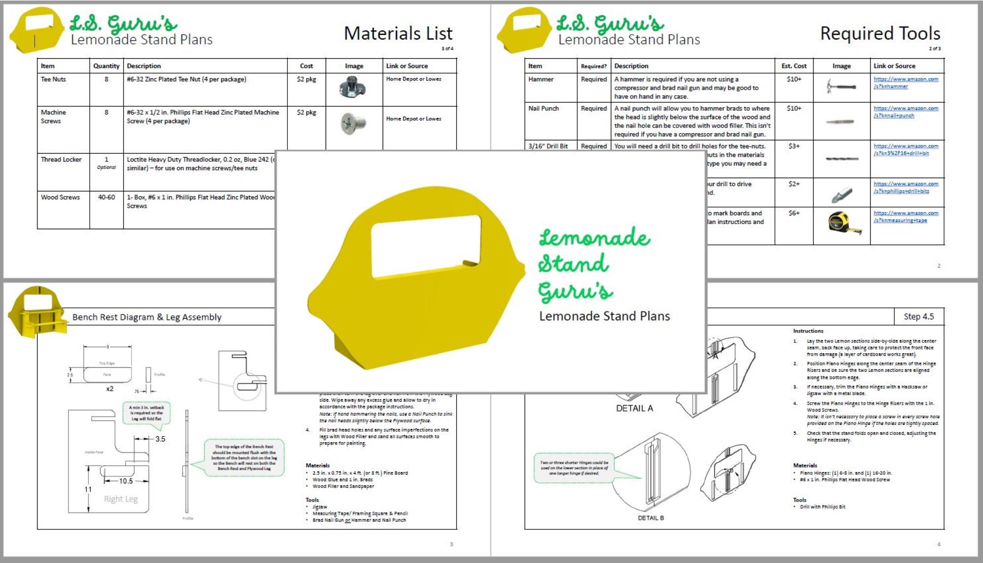 Lemonade Stand Plans - Etsy