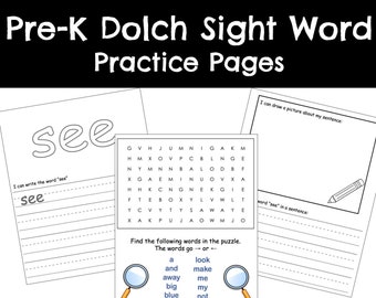 Sight Words First Grade Dolch Printable Kindergarten Homeschool ...