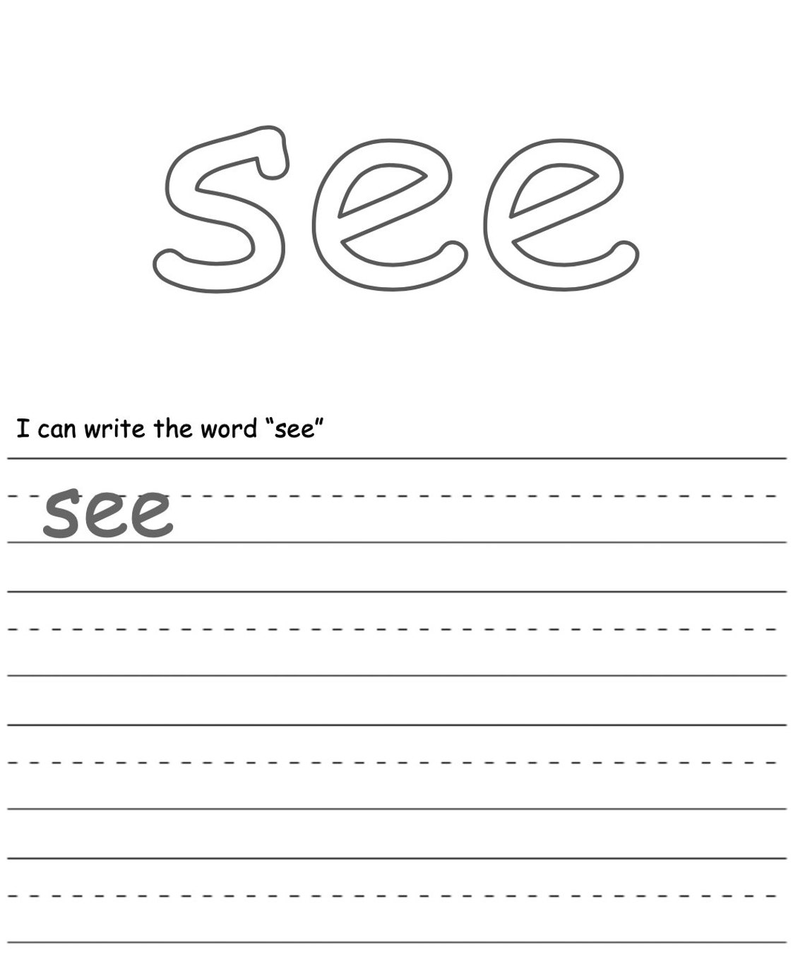Pre-k Dolch Sight Words Practice Pages - Etsy