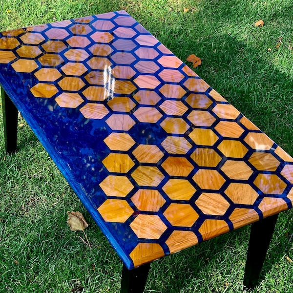 Wood Hexagon Coffee Table - Etsy