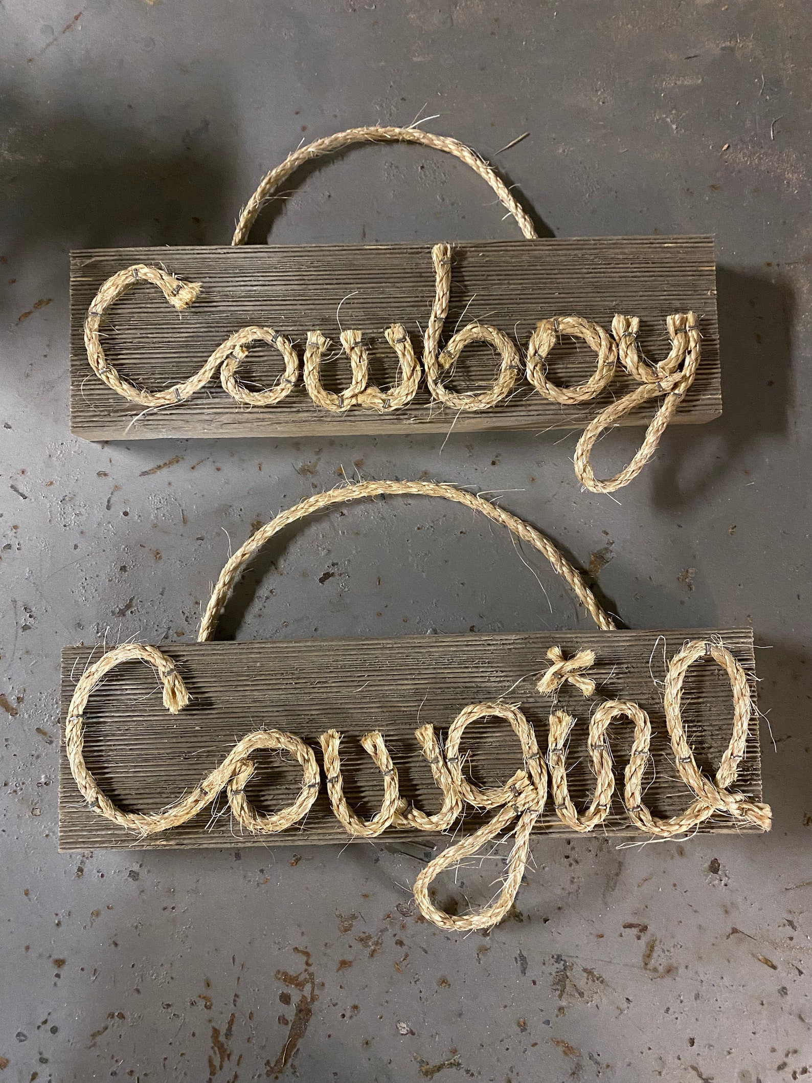 Cowgirl Wood Rope Sign - Etsy