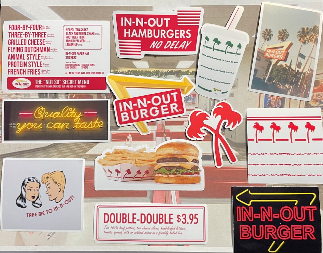 In-n-out 12-pack of Stickers - Etsy