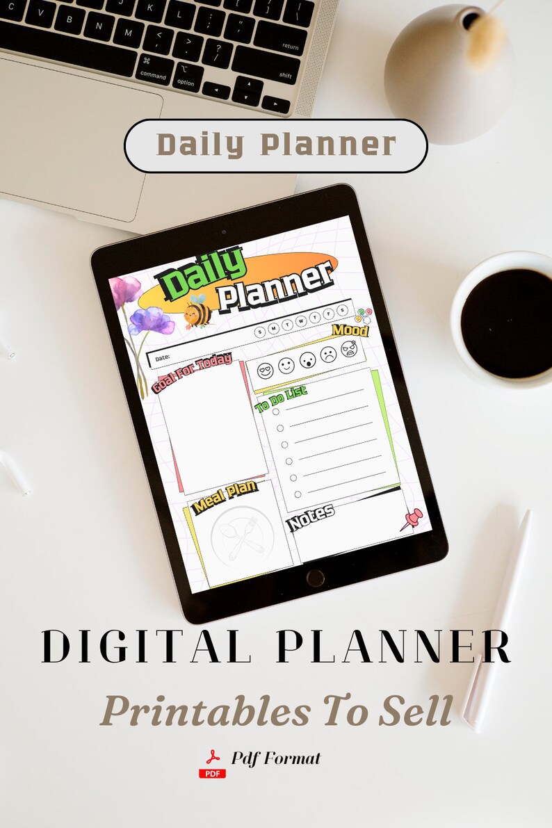 Minimalist Printable Undated Daily Planner PDF for A4 Printing Modern ...