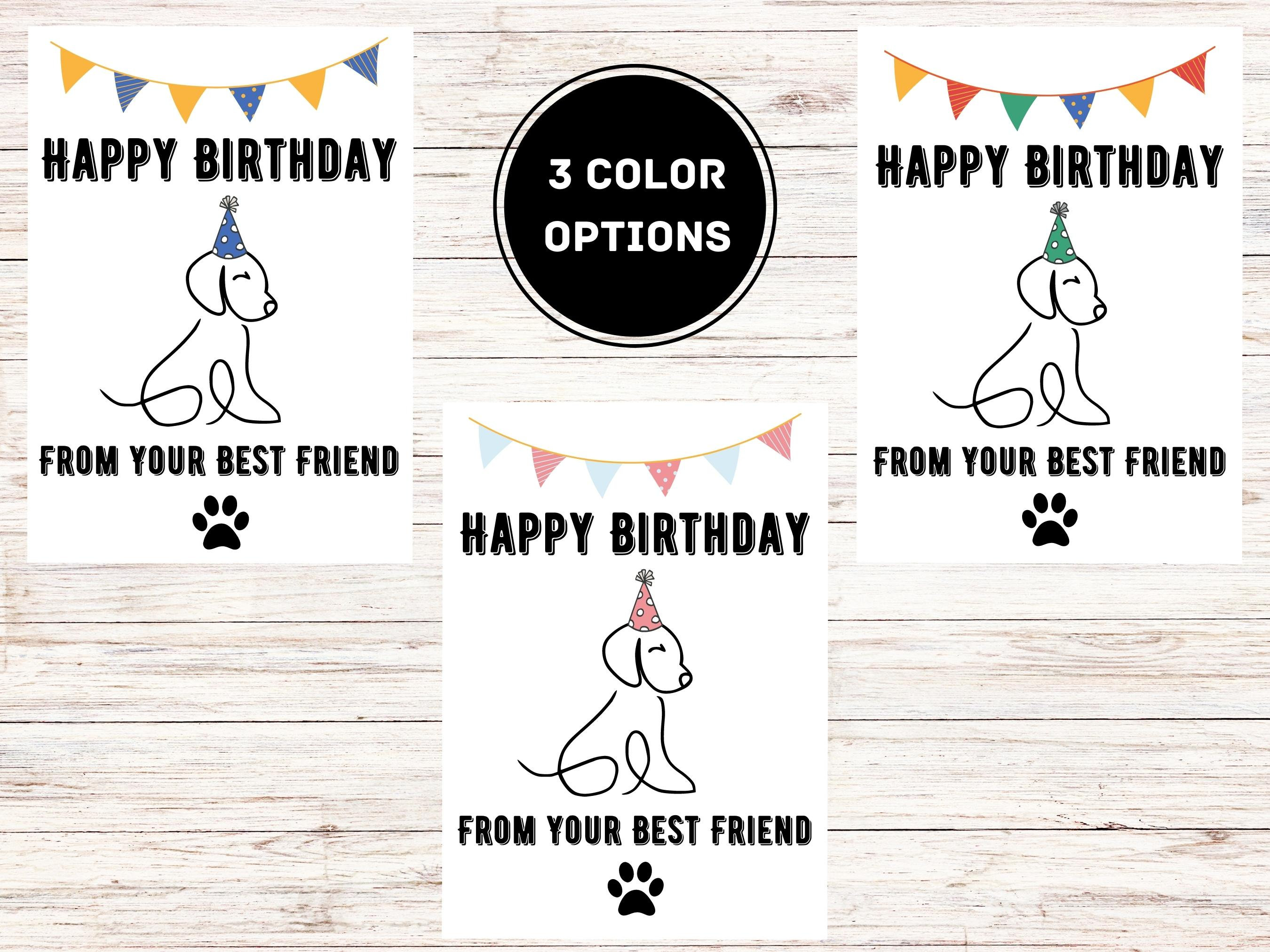 Printable Birthday Card From the Dog, Card From Pet, Dog Dad, Dog Mom ...