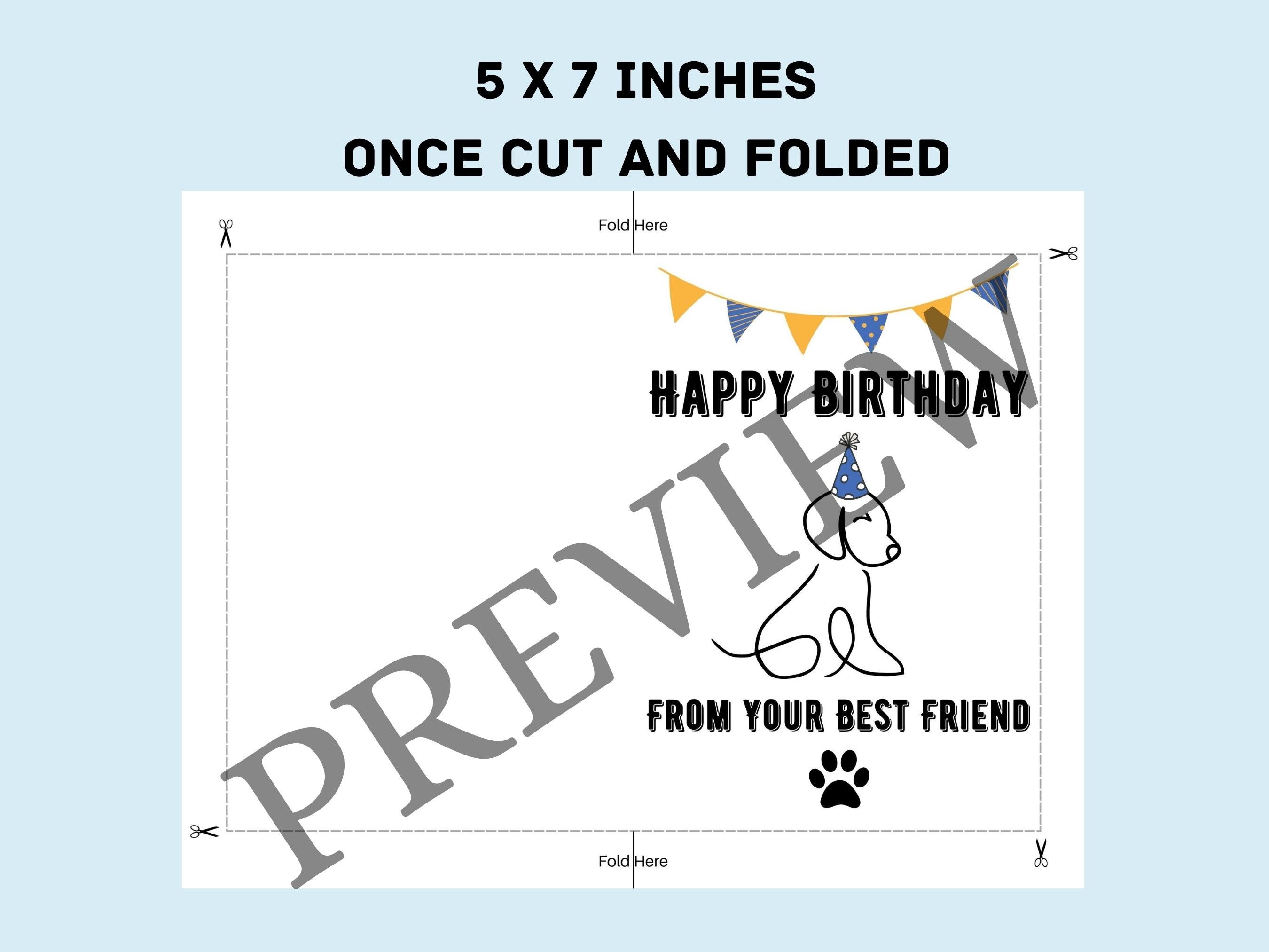 Printable Birthday Card From the Dog, Card From Pet, Dog Dad, Dog Mom ...