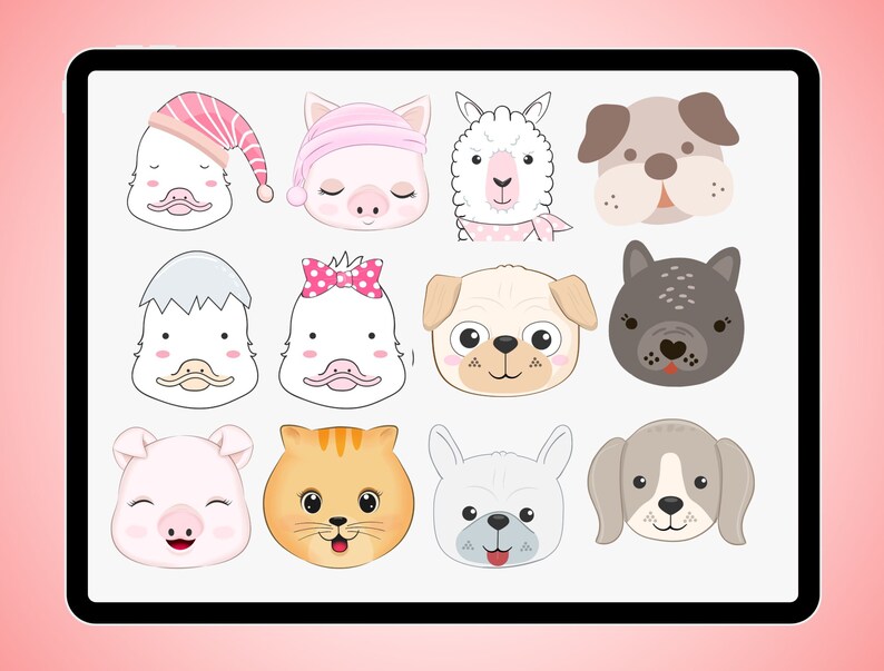Cute Digital Stickers , Cute Animals Digital Stickers , Kawaii Digital ...