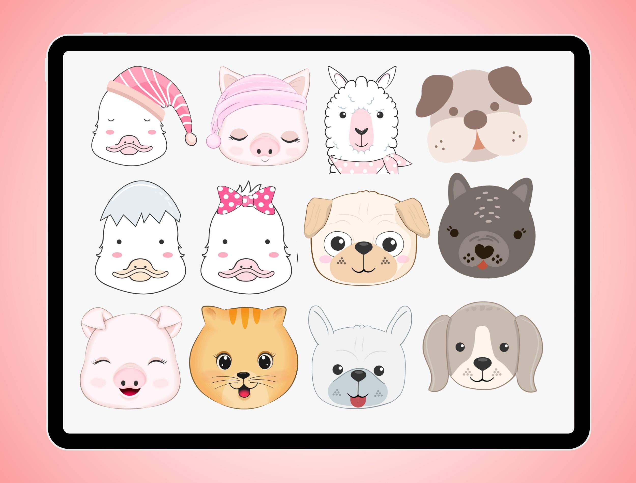 Cute Digital Stickers , Cute Animals Digital Stickers , Kawaii Digital ...