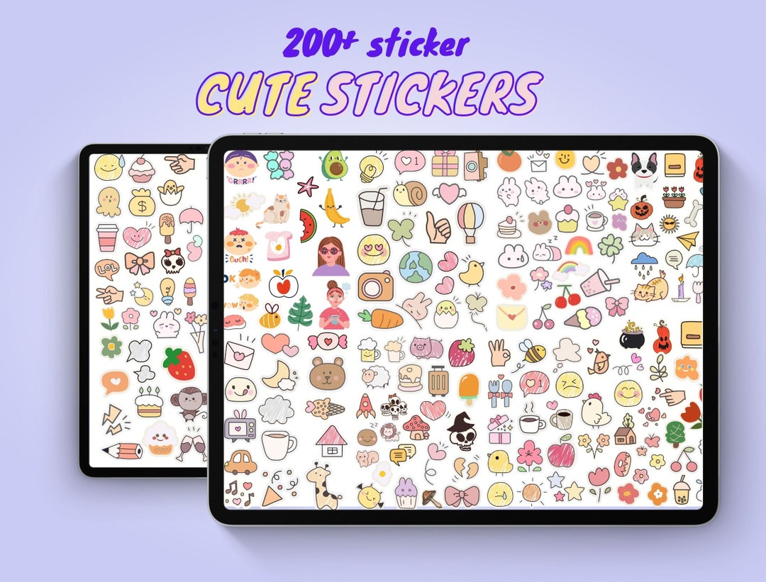 Cute Digital Sticker Pack , Cute Daily Icon , Kawaii Digital Stickers ...