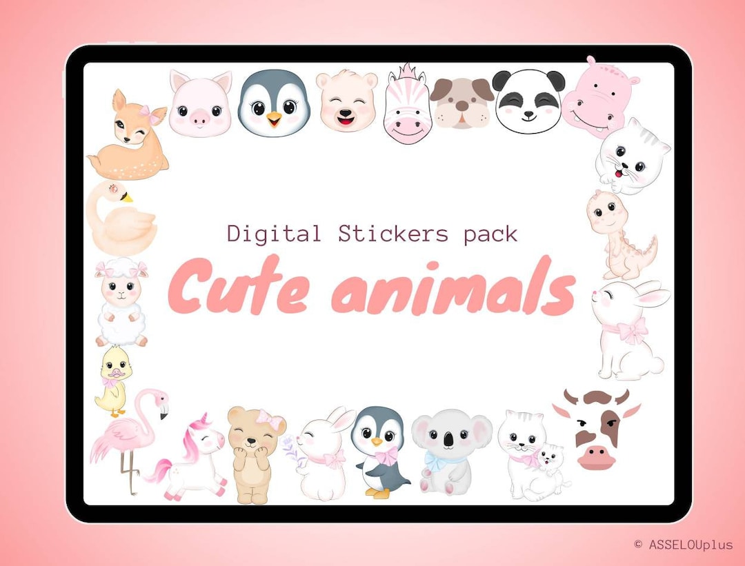 Cute Digital Stickers , Cute Animals Digital Stickers , Kawaii Digital ...