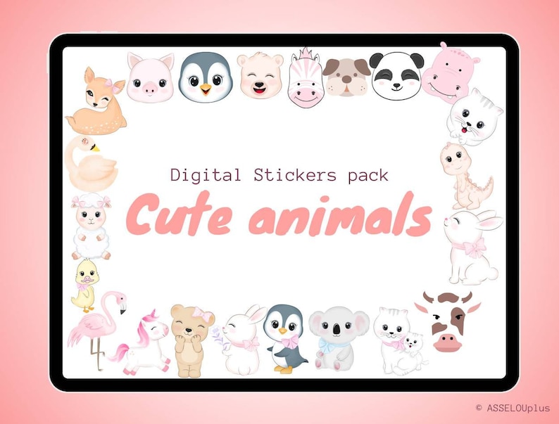 Cute Digital Stickers , Cute Animals Digital Stickers , Kawaii Digital ...