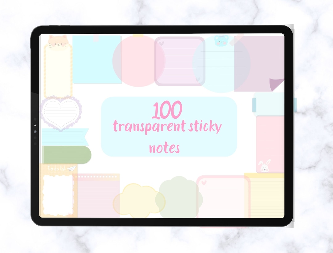 Transparent Digital Planner Stickers: 100+ Goodnotes Notability Notes ...
