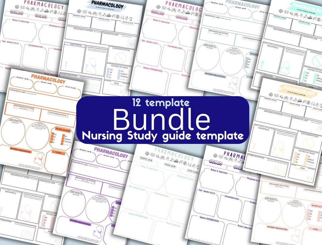 12 Fillable Nursing School Pharmacology Template , Nursing Study Guide ...