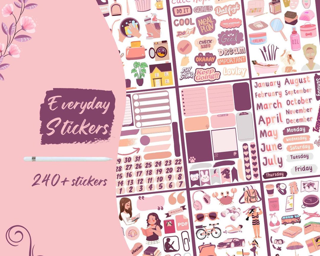 Everyday Digital Stickers , Everyday Life Stickers for Goodnotes ...