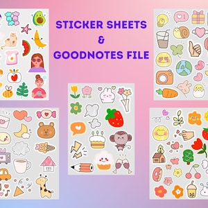 Cute Digital Sticker Pack , Cute Daily Icon , Kawaii Digital Stickers ...
