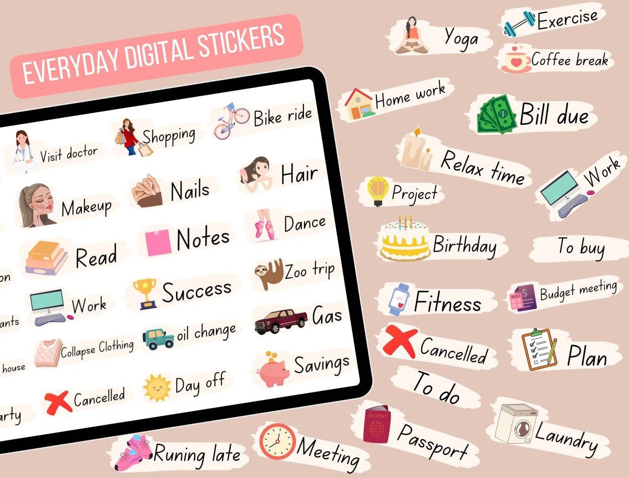 Everyday Life Icon , Everyday Words Stickers , Notability Digital ...