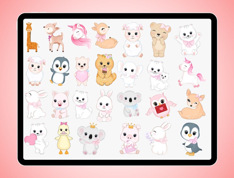 Cute Digital Stickers , Cute Animals Digital Stickers , Kawaii Digital ...