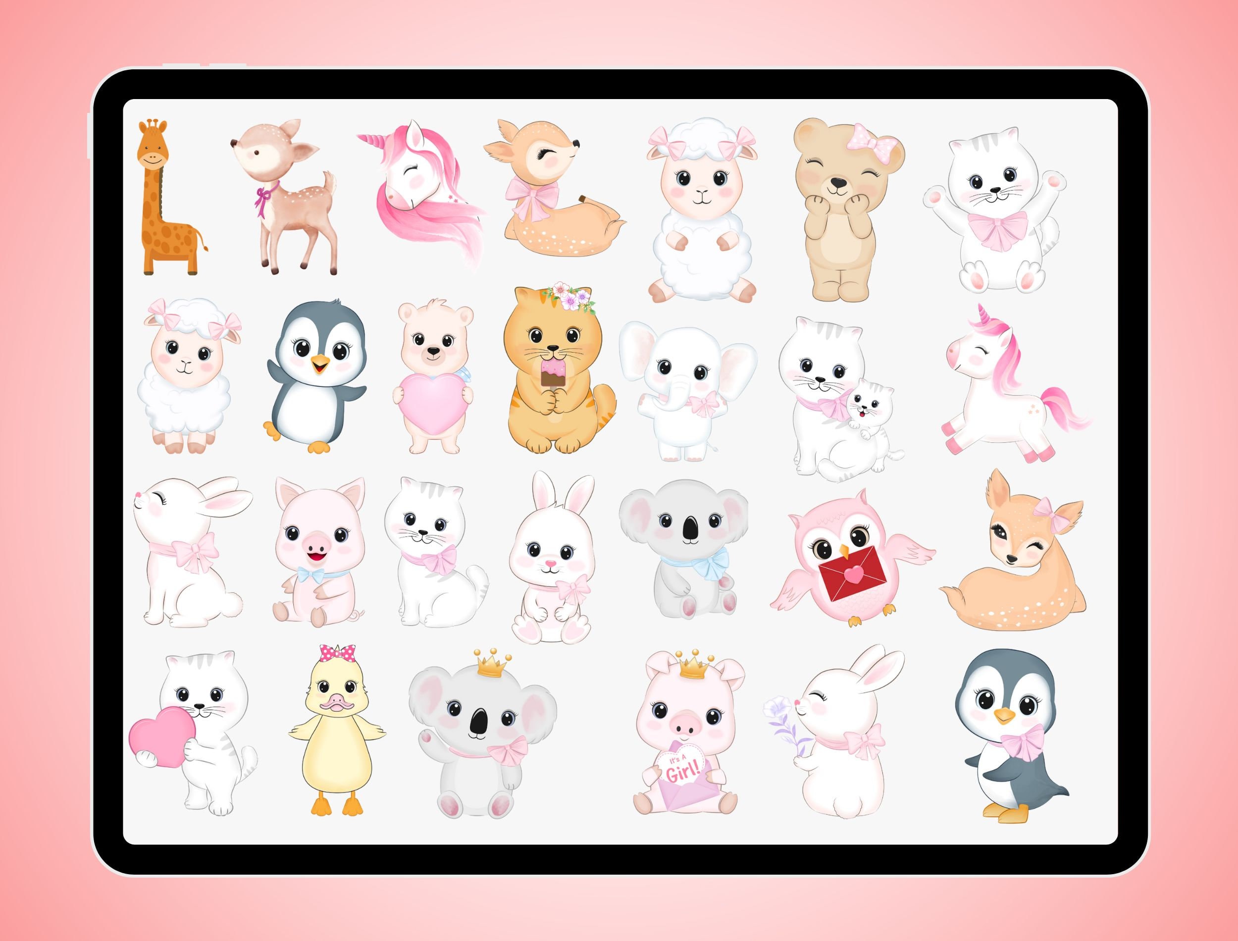 Cute Digital Stickers , Cute Animals Digital Stickers , Kawaii Digital ...
