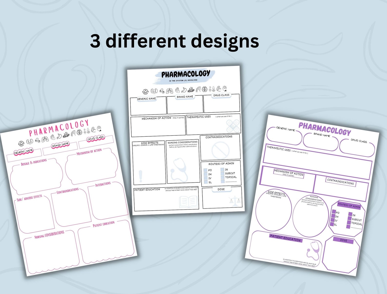 12 Fillable Nursing School Pharmacology Template , Nursing Study Guide ...