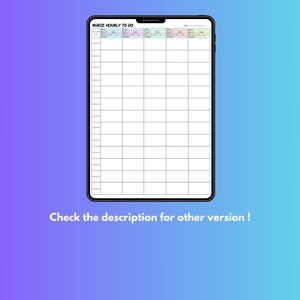 Nurse Hourly to Do Template , Nurse Shift Planner , 5 Patient ...