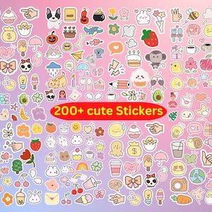 Cute Digital Sticker Pack , Cute Daily Icon , Kawaii Digital Stickers ...
