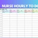 Nurse Hourly to Do Template , Nurse Shift Planner , 5 Patient ...
