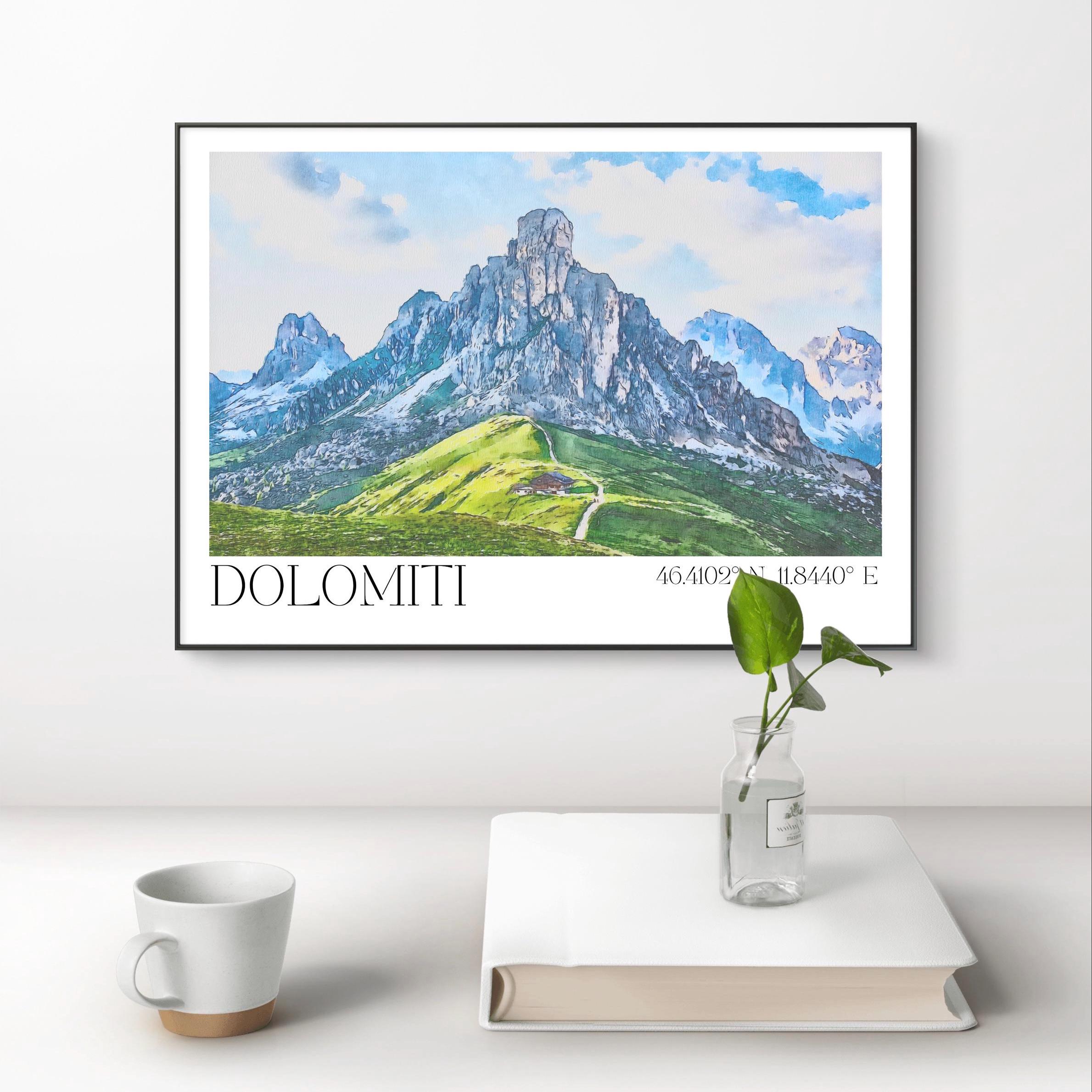 Dolomiti Poster Coordinates, Dolomites Print, Dolomites Italy Van Life ...