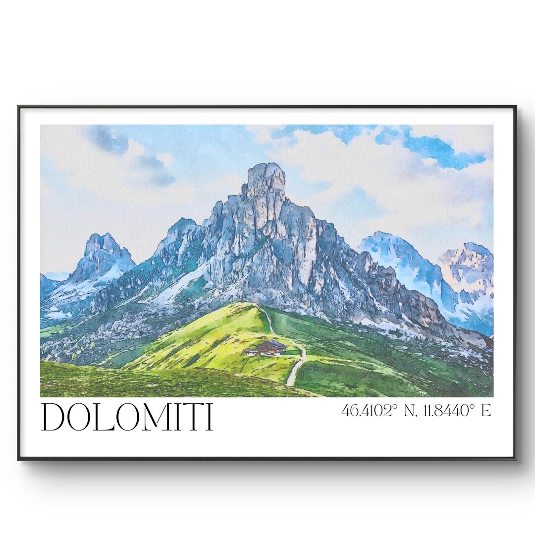 Dolomiti Poster Coordinates, Dolomites Print, Dolomites Italy Van Life ...