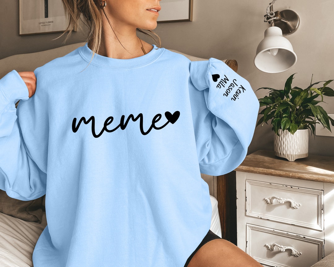 Custom Meme Sweatshirt Kids Name on Sleeve, Custom Meme Sweatshirt, New ...
