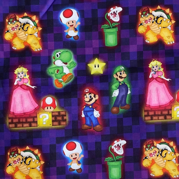 Super Mario Fleece Fabric - Etsy