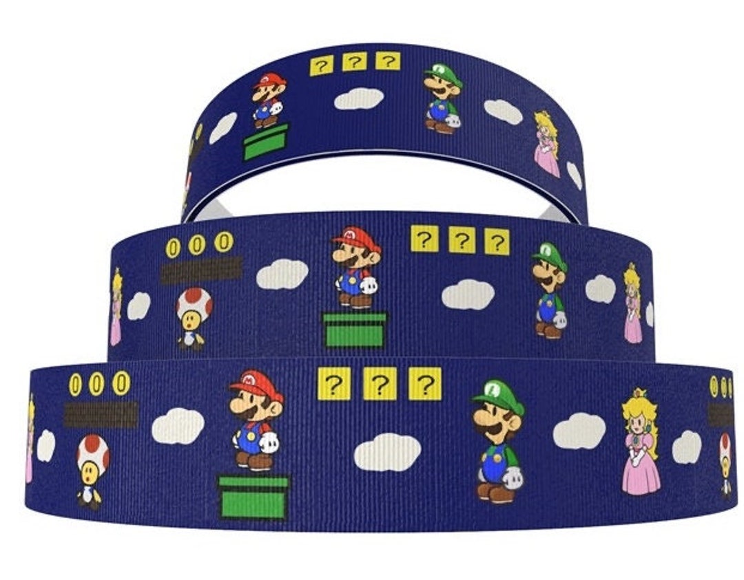 Super Mario Bros Ribbon 1, 1.5 and 2 High Quality Grosgrain Ribbon by ...