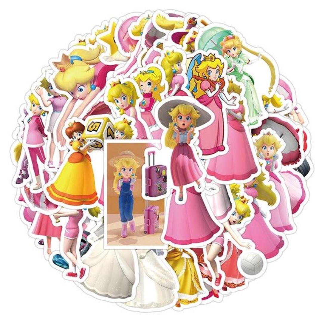 Princess Peach Sticker Packs Water Resistant Laptop Sticker Water ...