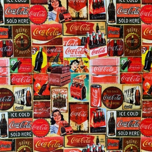 Coca Cola Fabric - Etsy