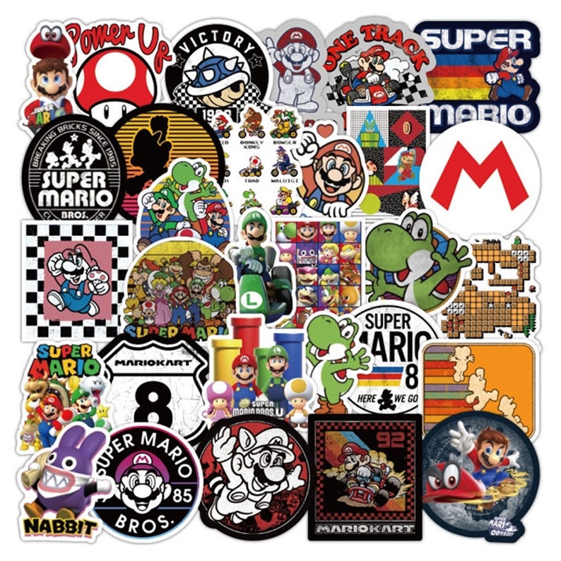 Super Mario Bros Sticker Packs Water Resistant Laptop - Etsy