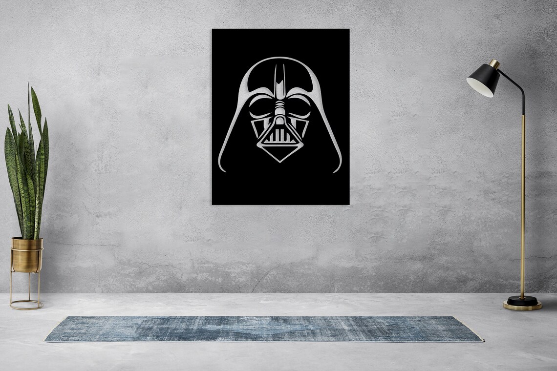 Darth Vader Cut Svg Dxf File Wall Sticker Pdf Silhouette Template Cnc ...