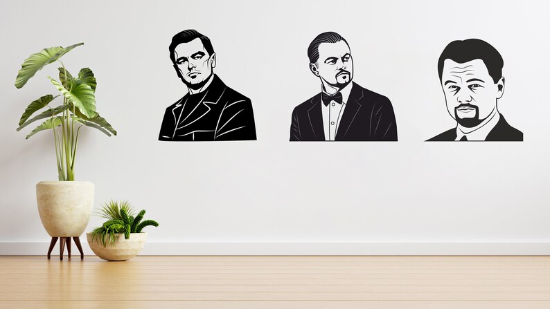 Leonardo Dicaprio 3 Different Cut Svg Dxf File Wall Sticker Pdf ...