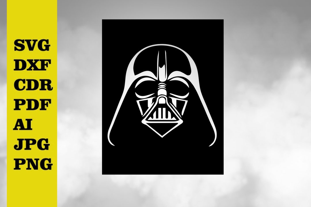 Darth Vader Cut Svg Dxf File Wall Sticker Pdf Silhouette Template Cnc ...
