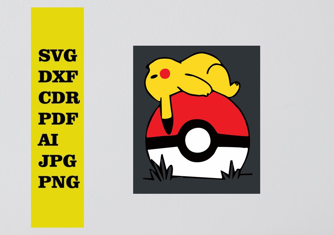 Pokémon Cut Svg Dxf File Wall Sticker Pdf Silhouette Template Cnc ...
