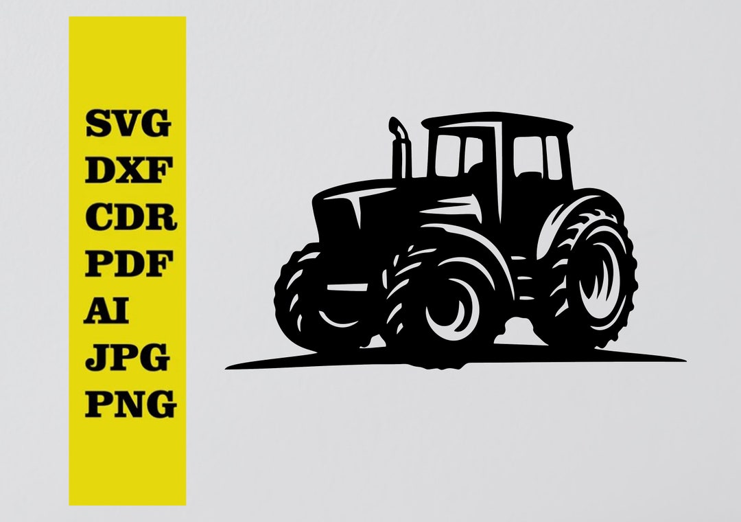 Tractor Cut Svg Dxf File Wall Sticker Pdf Silhouette Template Cnc ...
