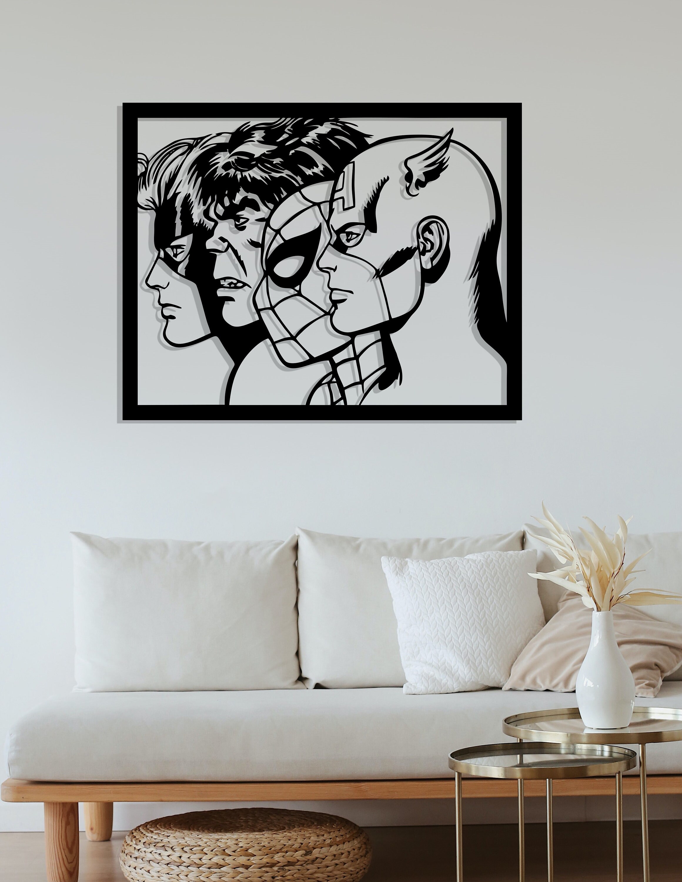 Marvel Avengers Cut Svg Dxf File Wall Sticker Pdf Silhouette Template ...