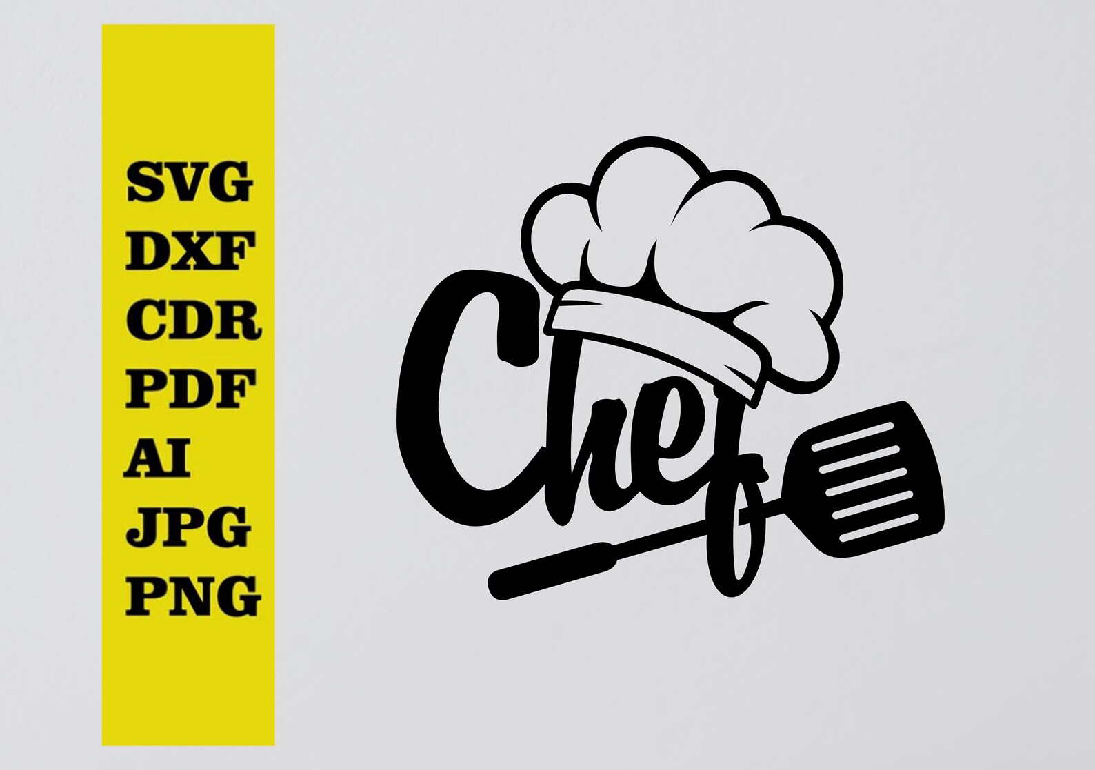 Chef Cut Svg Dxf File Wall Sticker Pdf Silhouette Template Cnc Cutting ...