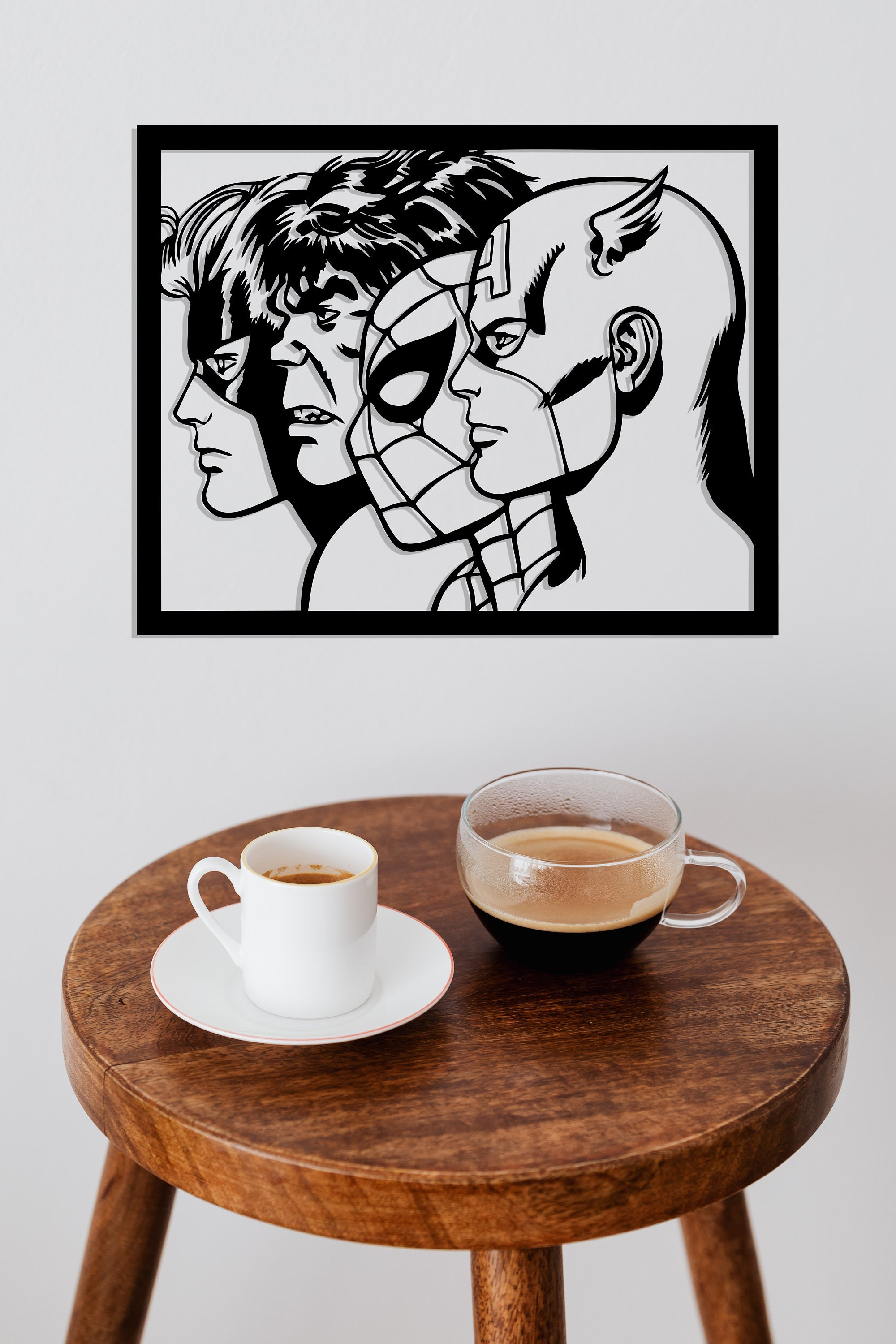 Marvel Avengers Cut Svg Dxf File Wall Sticker Pdf Silhouette Template ...