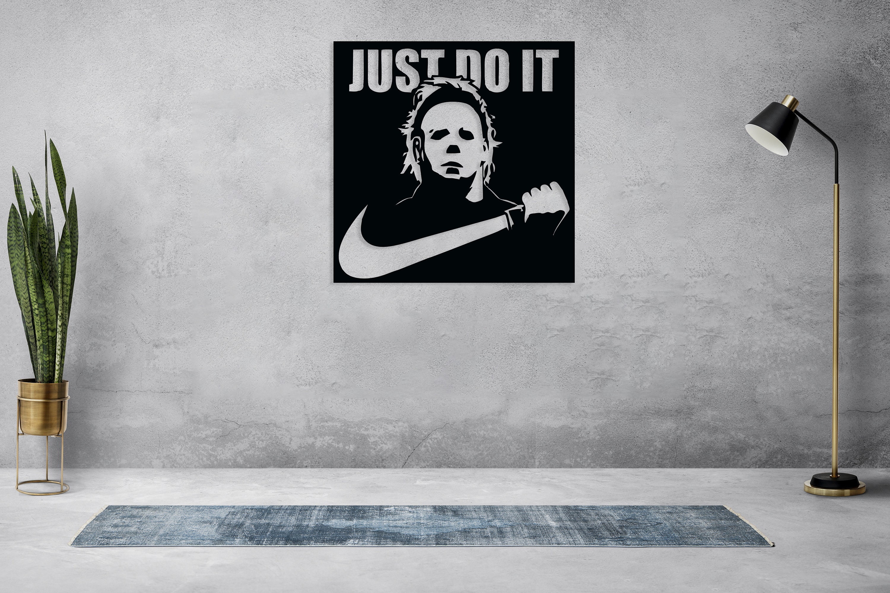 Just Do It Cut Svg Dxf File Wall Sticker Pdf Silhouette Template Cnc ...