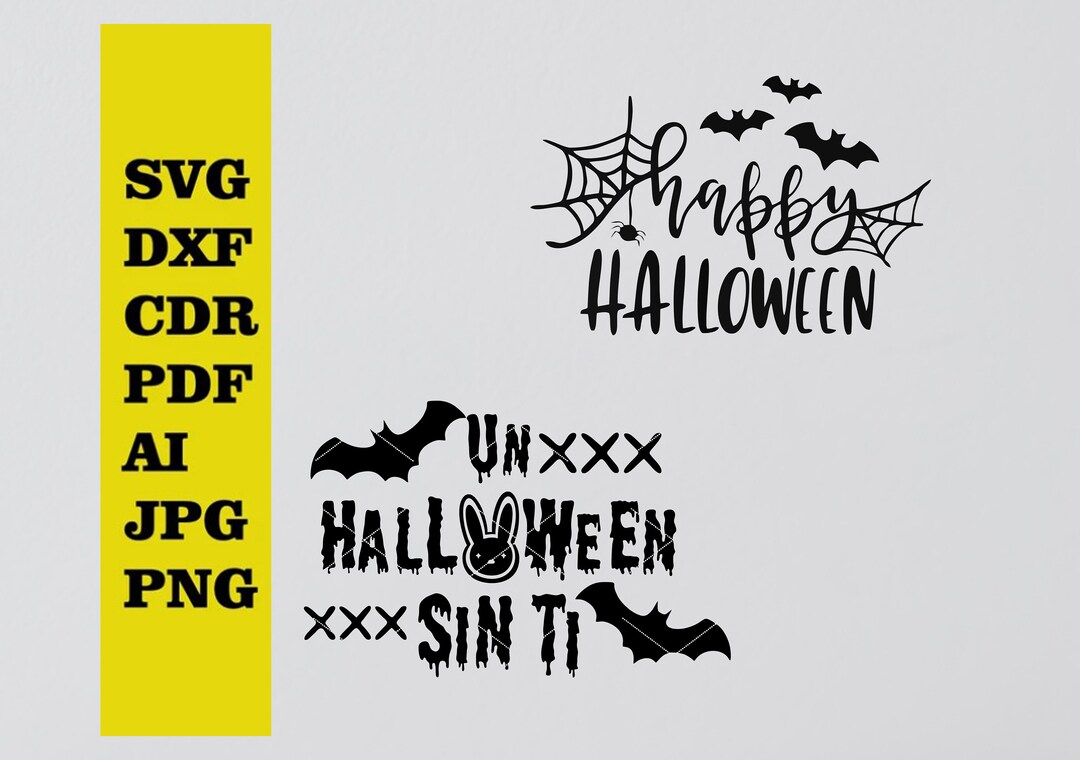 Halloween Cut Svg Dxf File Wall Sticker Pdf Silhouette Template Cnc ...