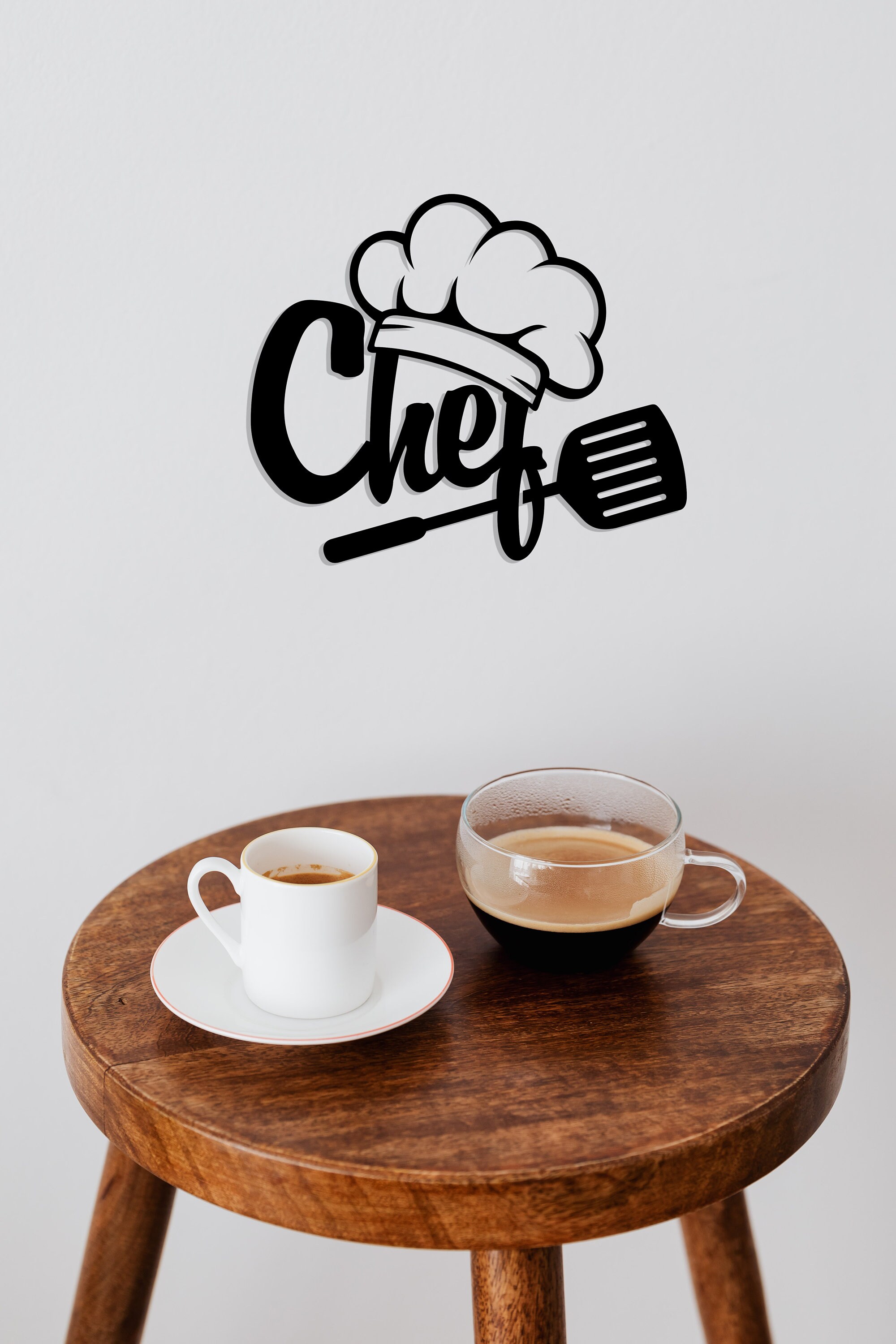 Chef Cut Svg Dxf File Wall Sticker Pdf Silhouette Template Cnc Cutting ...