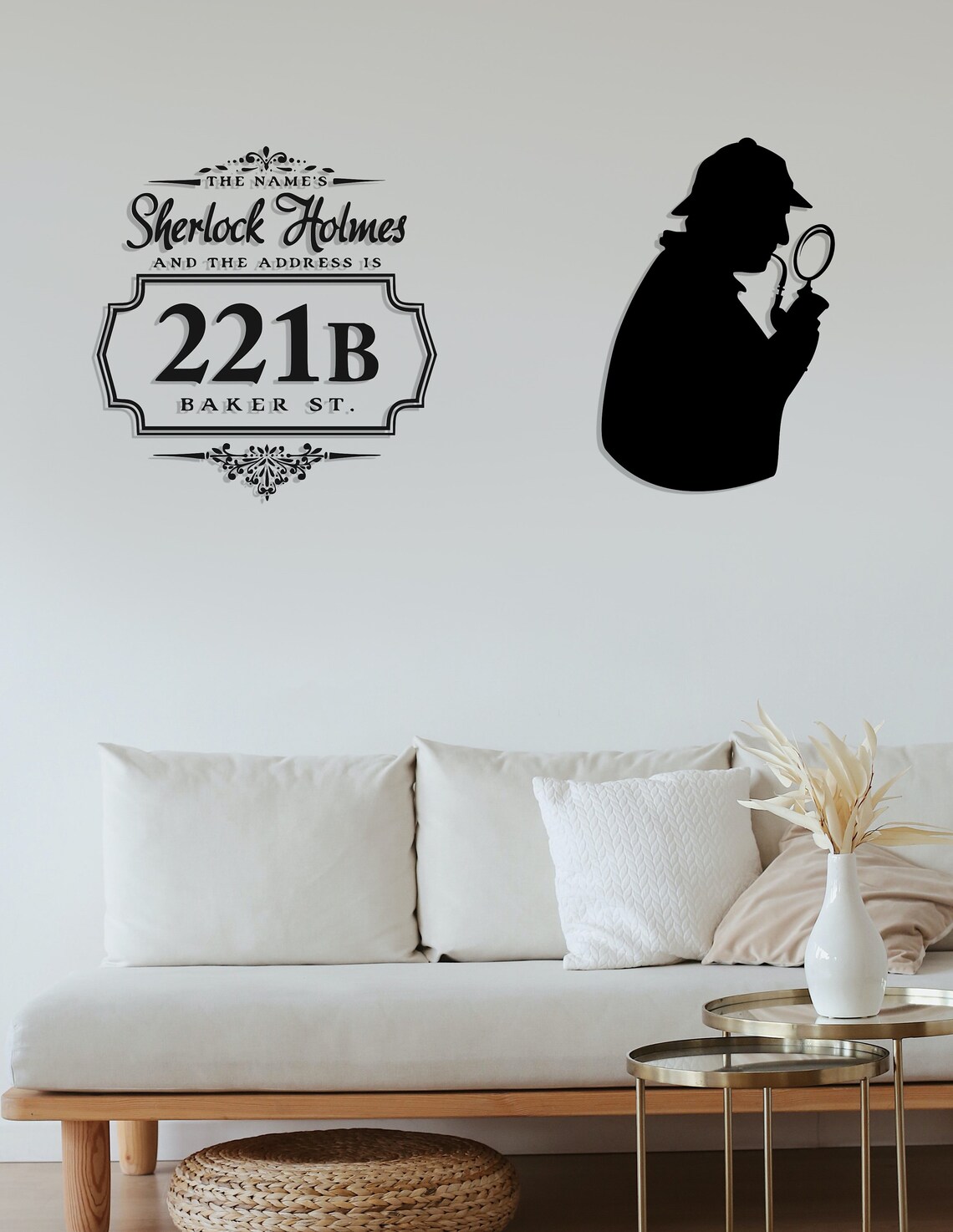 Sherlock Holmes Cut Svg Dxf File Wall Sticker Pdf Silhouette Template ...