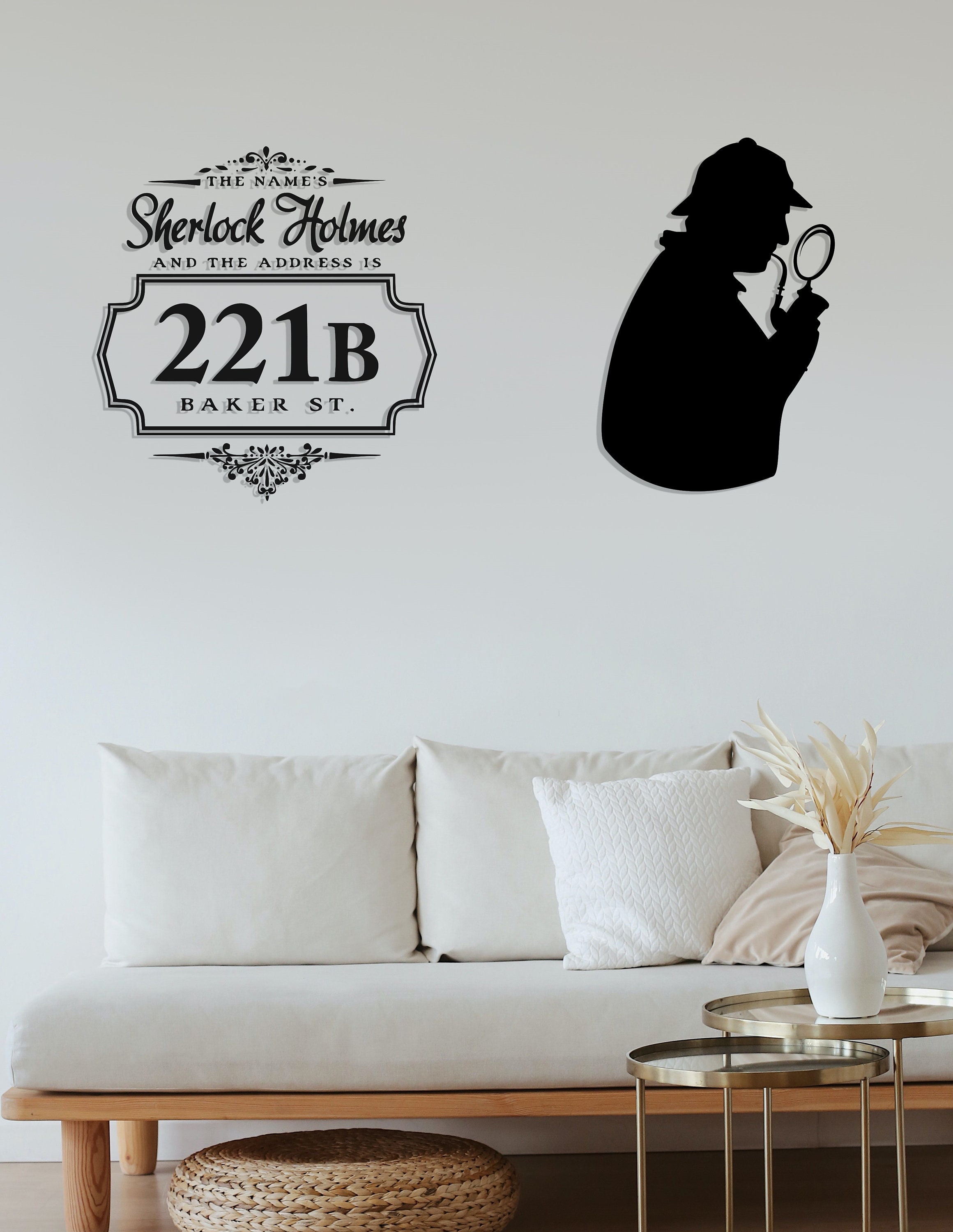 Sherlock Holmes Cut Svg Dxf File Wall Sticker Pdf Silhouette Template ...