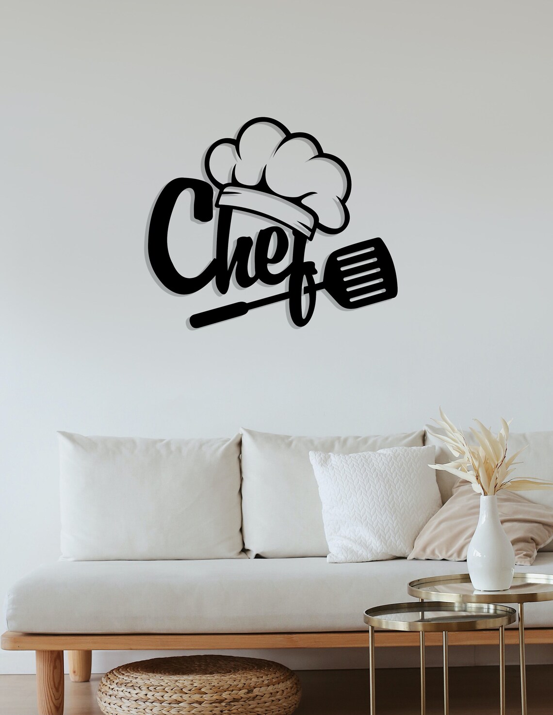 Chef Cut Svg Dxf File Wall Sticker Pdf Silhouette Template Cnc Cutting ...